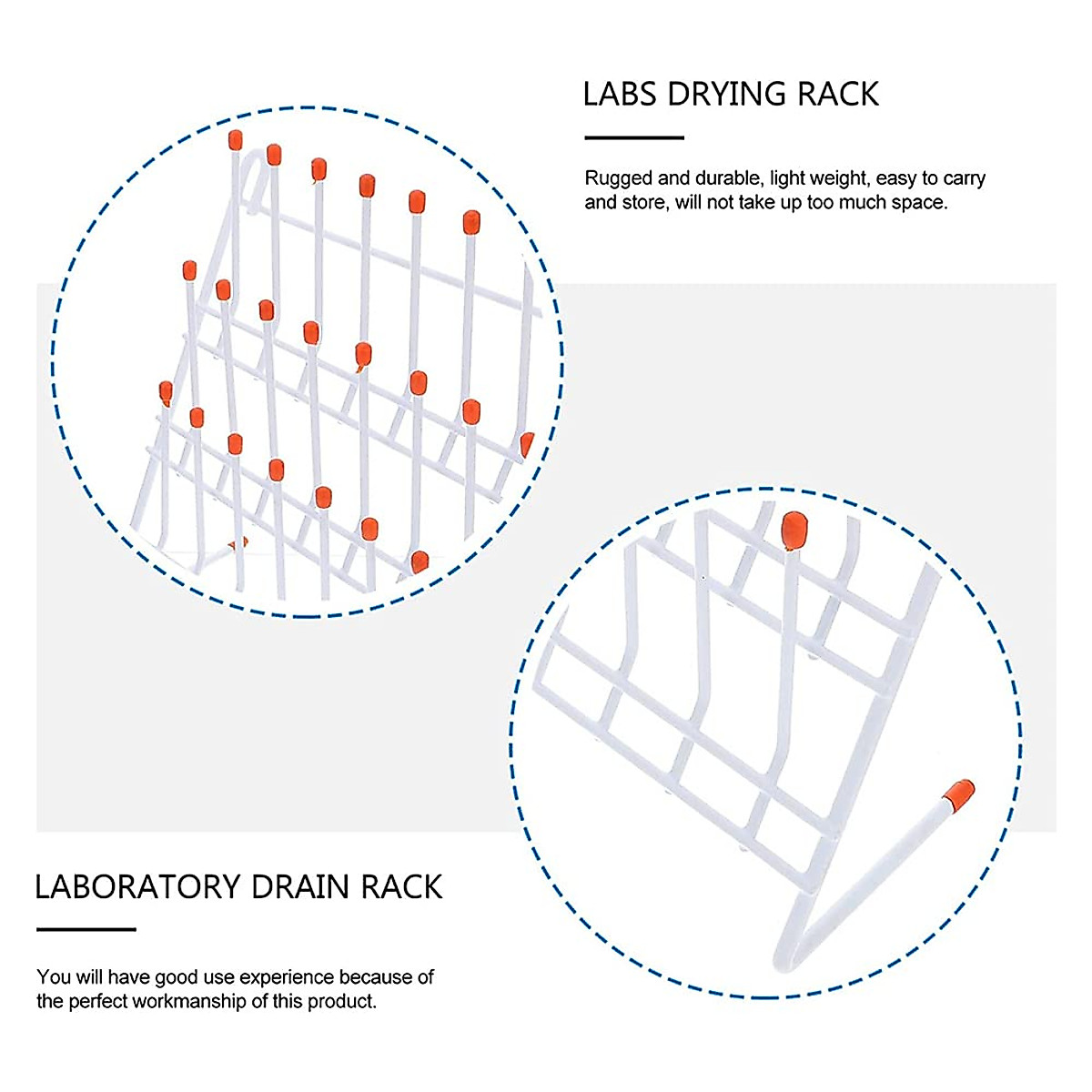 LILYRIN Lab Drying Rack 24 Pegs Lab Glassware Rack Wire Glassware Drying Rack Wall Mount/ Lab Glass Drying Rack