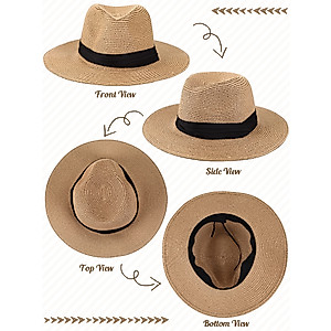 Coume Straw Large Beach Bag for Women's Woven Beach Bag and Beach Hats Set Beach Earring Handmade Shoulder Bag Handbag Bohemia Set(Khaki)