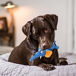 Grebest Pet Chew Toy Interactive Pet Toy Pet Toy Bite-Resistant Interactive Plush Dog Chew Toy Cartoon Elephant Shape Pet Squeaky Toy Pet Supplies Dark Blue