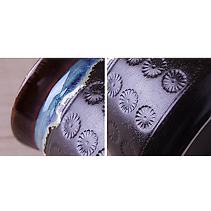 123Arts Ceramic Utensil Holder Relief Flower Cooking Utensil Caddy Organizer