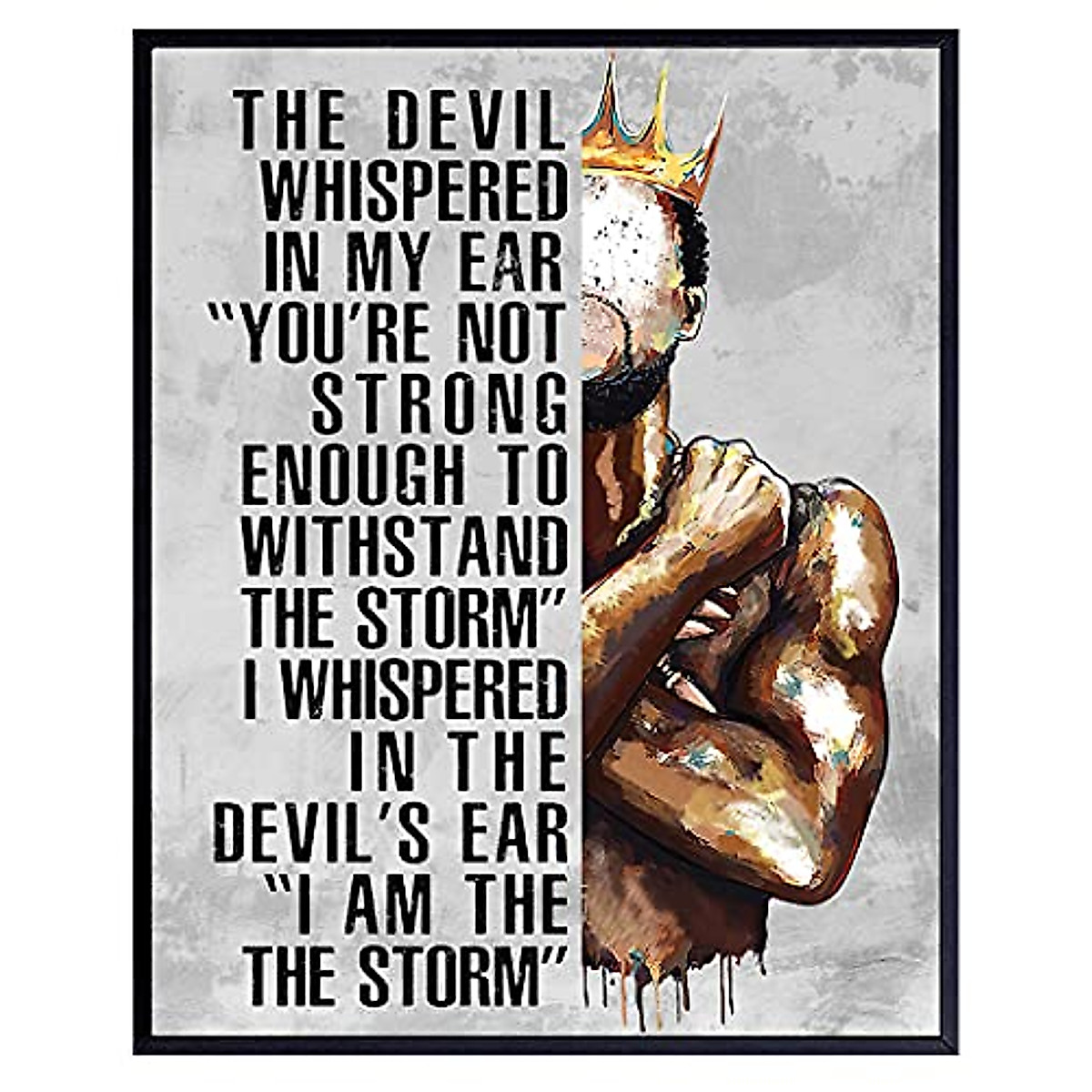 African American Art & Decor - Black Art for Men - Motivational Posters - Positive Quotes Wall Decor - Inspirational Quotes - Encouragement Gifts - Man Cave Decor - Office Wall Decor - Afro Wall Art