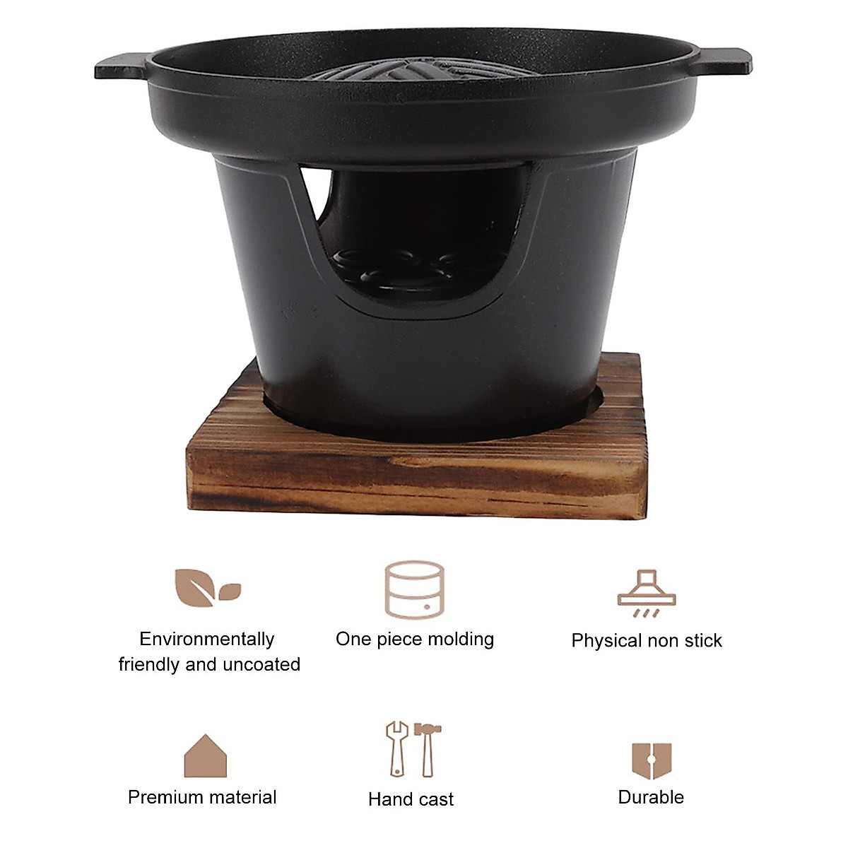 Charcoal Grill, Barbecue Grill, Mini BBQ Grill Stick Proof Smokeless Portable Tabletop Barbecue Grill for Camping Picnic Home(HN-BBQ18D)