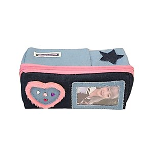 irLocy Y2k Pencil Pouch Denim Preppy Pencil Case Small Pencil Case Holder Y2K Accessories Preppy Supplies (black)