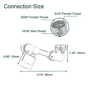 Brushed Nickel Faucet Extender for Bathroom Sink, Biveah Brass 1080° Rotating Splash Filter Dual-function Faucet Spray Head Aerator, KQB013NA