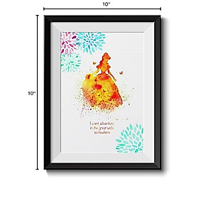 Uhomate Princess Belle Beauty and The Beast Beauty Beast Home Canvas Prints Wall Art Inspirational Quotes Wall Decor Living Room Bedroom Bathroom Artwork C016 (8X10)