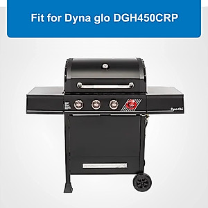 Uniflasy Cast Iron Cooking Grates and Grease Tray with Catch Pan for Dyna glo DGH450CRP DGH450CRP-D 4 Burner, DGH485CRP DGH474CRP 5 Burner Cooking