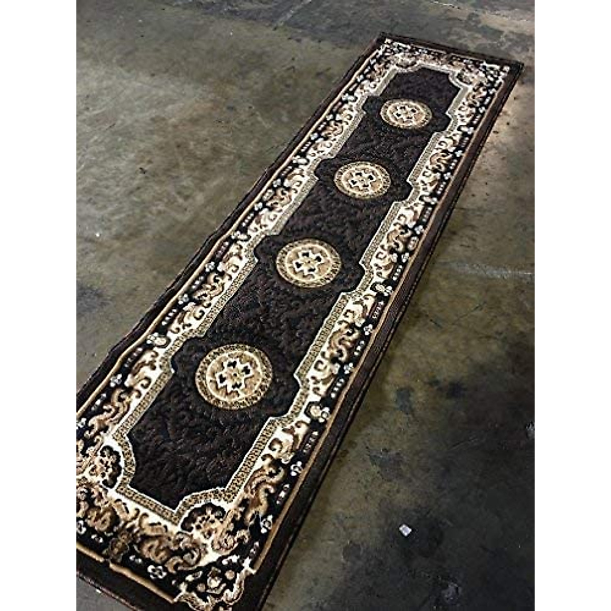 YHSF Traditional Floral Area Rug - Rugs for Living Room, Bedroom, Entryway, Dining Room, Kitchen Rugs Non Slip Washable Carpet Rug - Easy Clean Colorful Flower Rug - Black, 2 ft x 7 ft