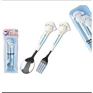 Generic Cute Caracters Flatware set Fork and Spoon + case, cute dog caracter, Cinnamoroll, standard, White