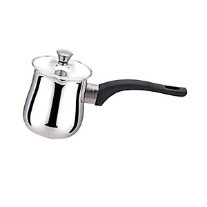 IEUDNS Coffee Pot Milk Warmer Small Saucepan, Butter Melting Pan Portable Butter Warmer Pot Stainless Steel for Home Restaurant, 360ml