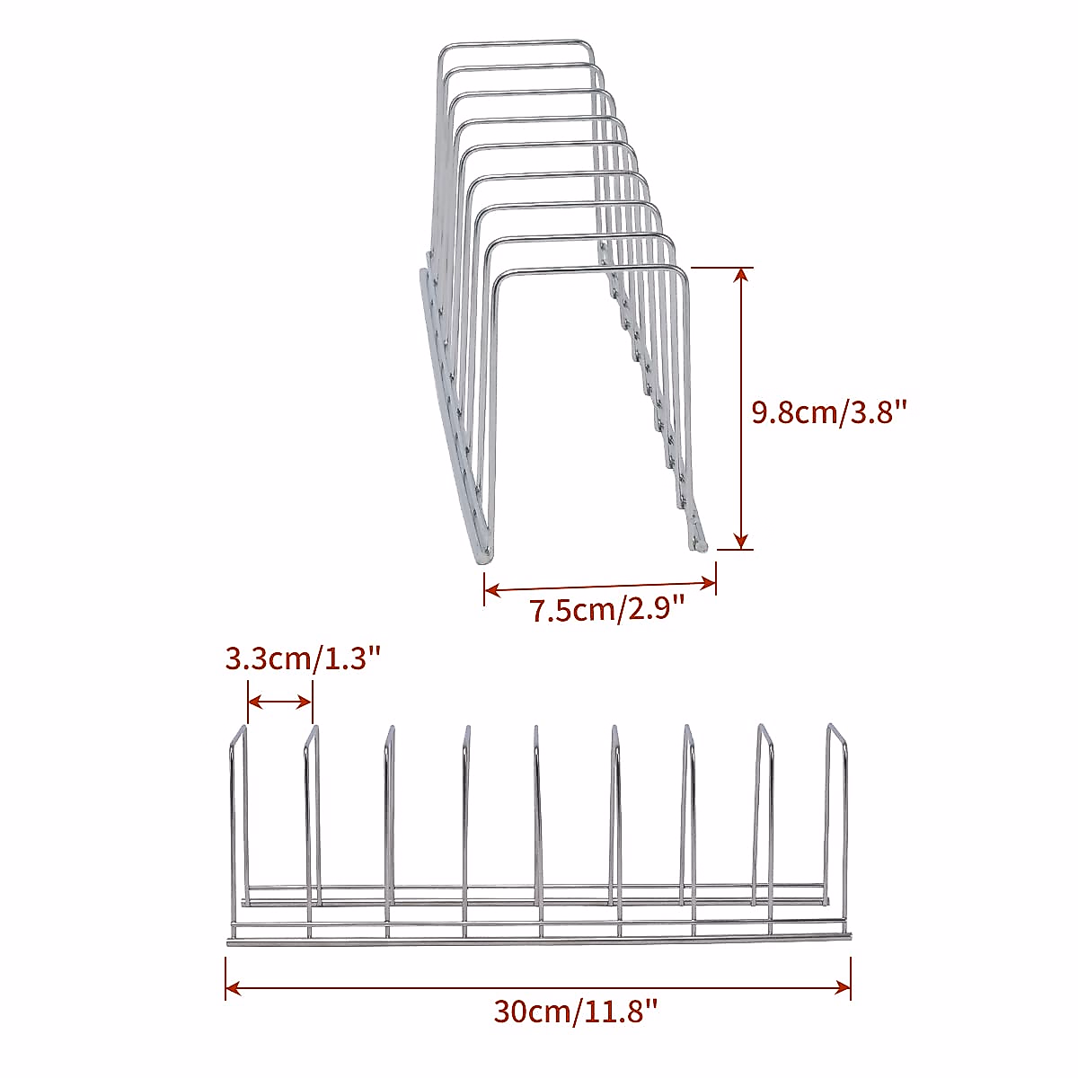 PINNIYOU Pot Lid Organizer, 2 Pack Kitchen Plate Pot Lid Rack Holder Rest, Storage Cutting Boards, Bakeware, Pots & Pans Serving Trays, Reusable Containers in Cabinet Pantry, USU201, Silver
