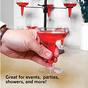 Cocktail Tree Stand, Wine Glass Flight Tasting Display For Drinks, 3 Tier - 12 Holders For Champagne, Cocktails, Martini, Margarita Cups at Weddings, Bridal Shower, Mimosa Bar Parties & Events (Black)