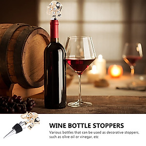 DOITOOL Wine Bottle Stoppers For Glass Bottles Vacuum, Wine Stoppers For Wine Bottles Vacuum Seal Gem Pearls Elephant Animal For Wine& Beverage Plug, Set Of 2