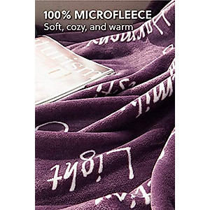 Bedsure Get Well Soon Gifts for Women - After Surgery Blanket, Sympathy Gift for Men Hug Soft Fleece Healing Blanket for Breast Cancer - Purple 50x60 Inch