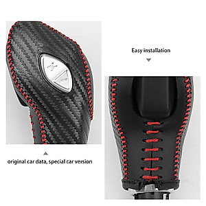 LDYFC Auto Car Leather Gear Shift Knob Cover for Ford EcoSport Escape / Fusion /C-Max Energi Wagon / Fiesta / Focus / Transit Accessories