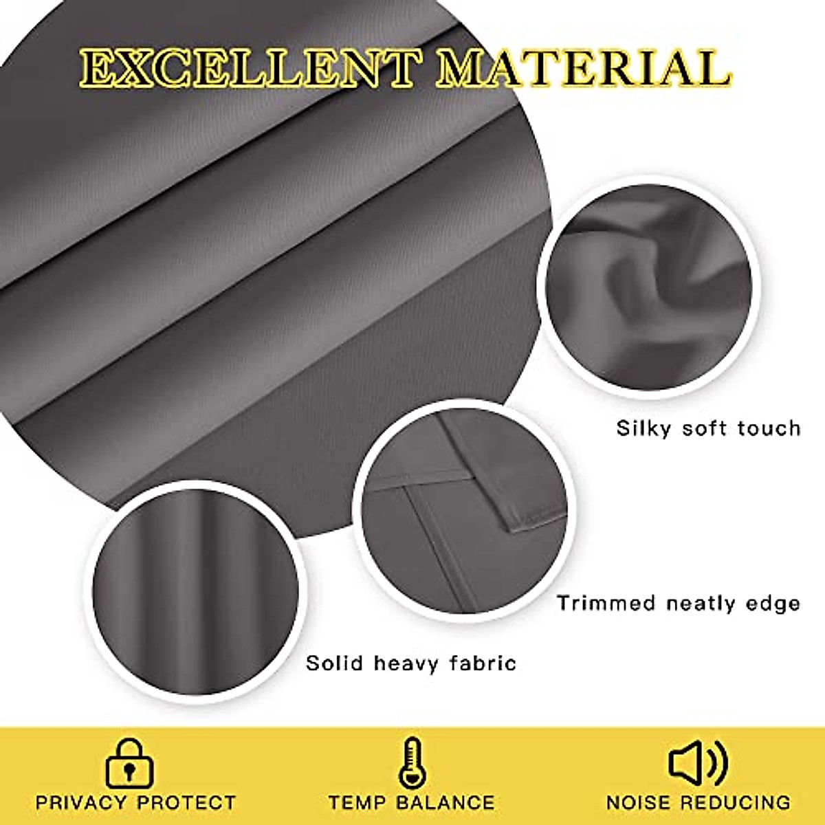 NICETOWN Grey Blackout Patio Sliding Door Curtains 84 inch Length, Grommet Room Divider Thermal Insulated Curtain Drapes for French Door/Living Room (Gray, W100 x L84, 1 Panel)