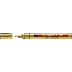 EDDING 751 PAINT MARKER PEN GOLD BULLET TIP LOW ODOUR 2-4mm Line