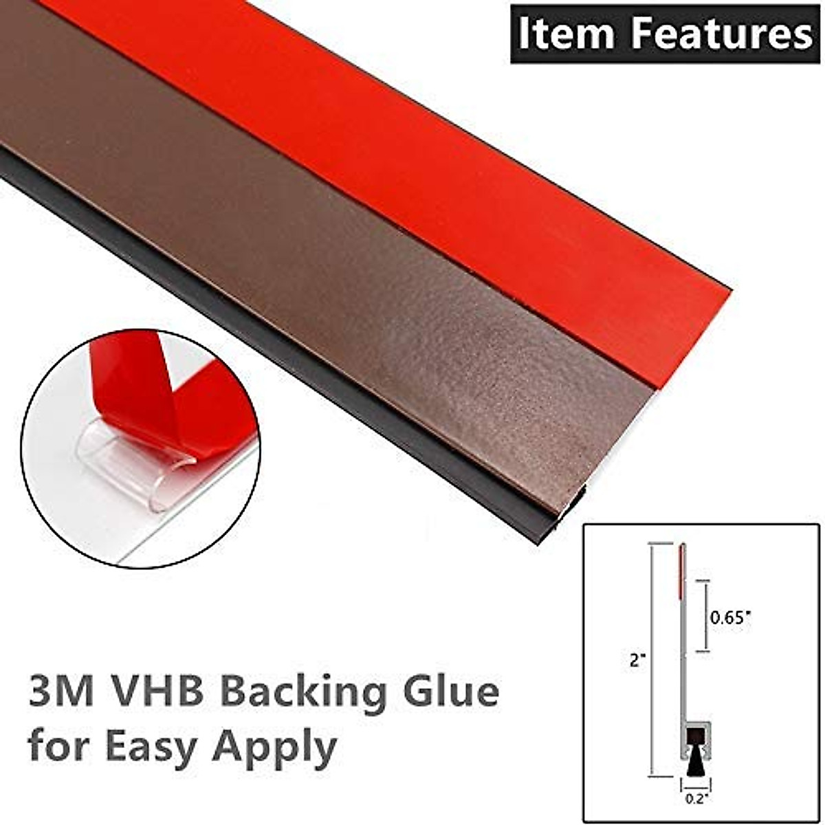 BAINING Metal Door Draft Stopper, 43.5 Inch Under Door Sweep Bottom Blocker Seal Strip, Aluminium Sweeps Anti Mouse Bite, Brown