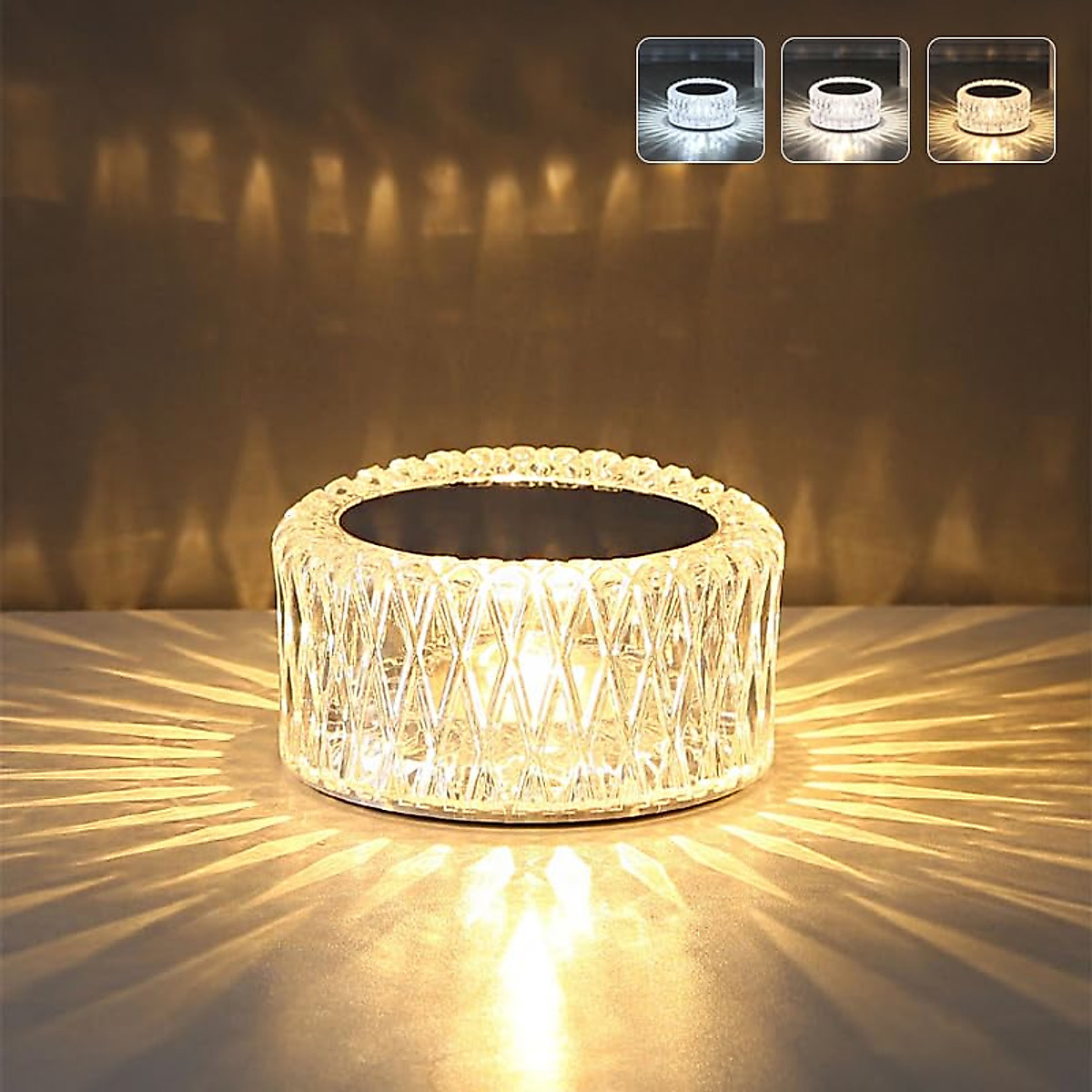 EJFOIEJ Portable Crystal LED Table Lamp, 3-Levels Brightness Desk Lamp, Star Projector, Desk Lamp Projector Night Light Projector Suitable for Baby Bedroom