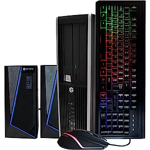 HP EliteDesk 8300 Business Desktop Computer, Intel Quad Core i7, 16GB DDR3 RAM, 500GB HDD, DVD-ROM, Windows 10 Home, RGB Speakers (Renewed)