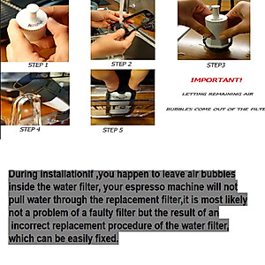 2 Pack Breville Bes880 Water Filter Replacement-Compatible with Breville Sage Oracle Touch, Barista, Claro Swiss, BES878, Bes920, Bes008 Espresso Coffee Machine,Replaces Part #BES008WHT0NUC1