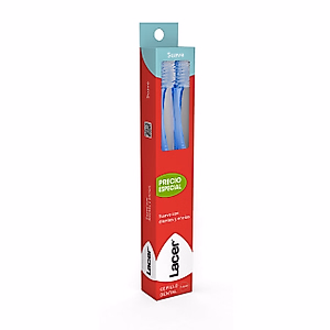 Lacer - Duo Soft Toothbrushes, Assorted Color, 2 Units