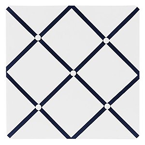 Sweet Jojo Designs White and Navy Hotel Fabric Memory/Memo Photo Bulletin Board