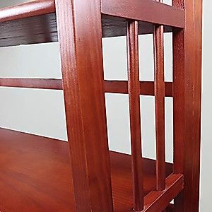 Casual Home 3-Shelf Folding Stackable Bookcase (27.5" Wide)-Mahagony