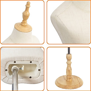 Kid Dress Form with Wooden Base, Mannequin Child Display Body Bust Forms Maniki, 4-5 Years Old