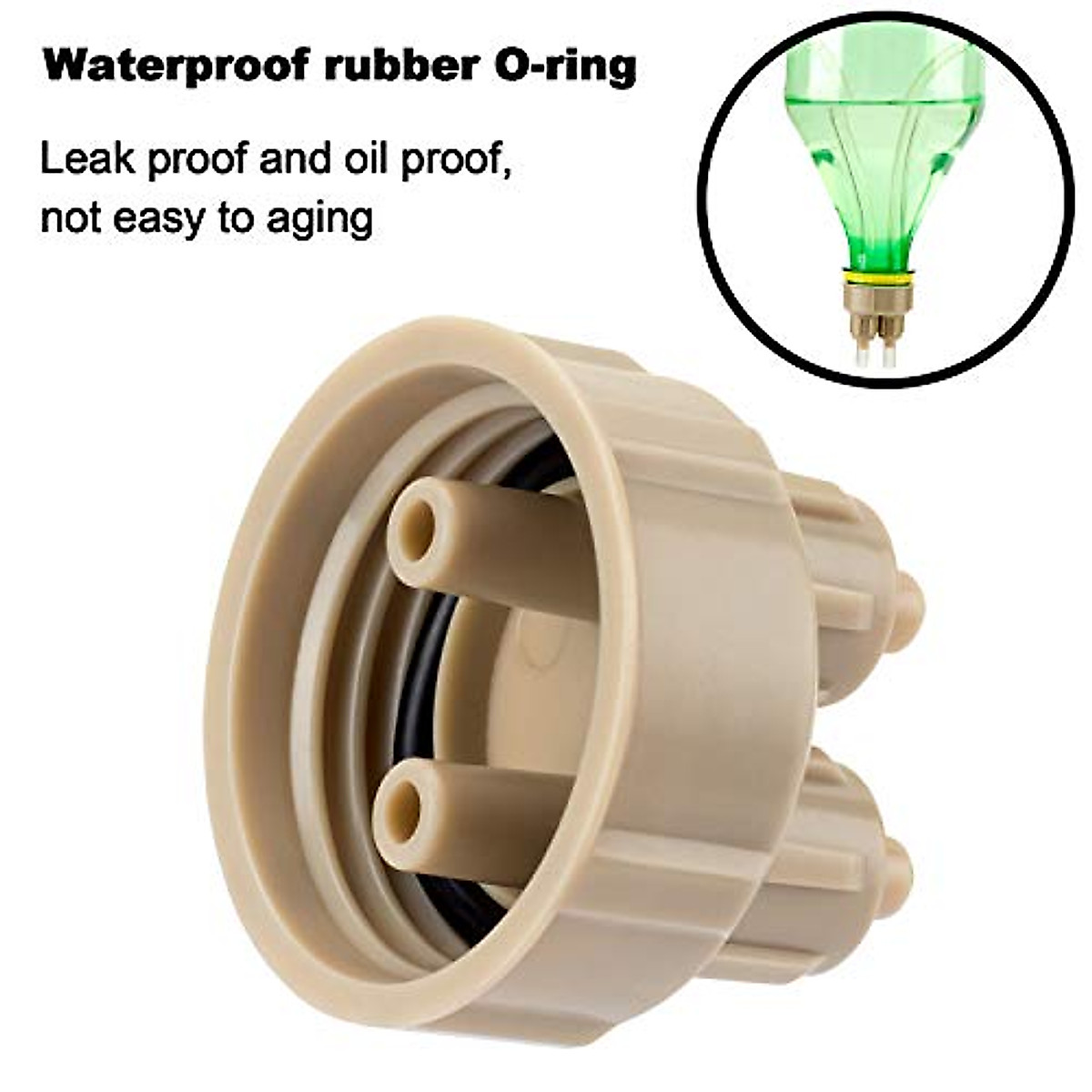 OIIKI 2 Pack Aquarium DIY CO2 Generator Bottle Cap, Carbon Dioxide Reactor, for Fish Tank, Aquarium Plants System Accessories