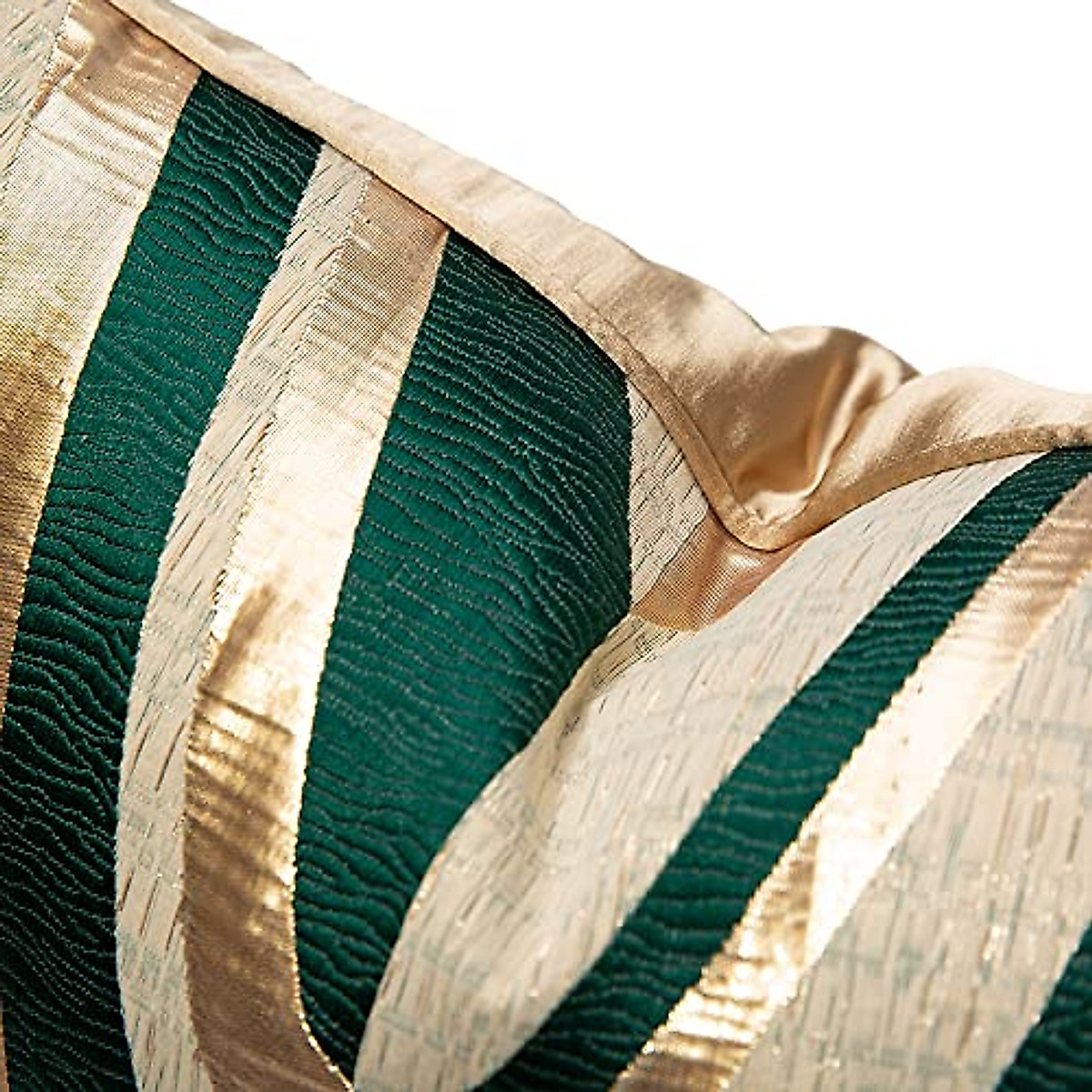 THE-TINOART Decorative Throw Pillow Covers 20 x 20, Olive Green Gold Soft Pillow Covers Striped Christmas Decor Square Cushion Covers Home Decor for Couch Patio Sofa Bedroom Car