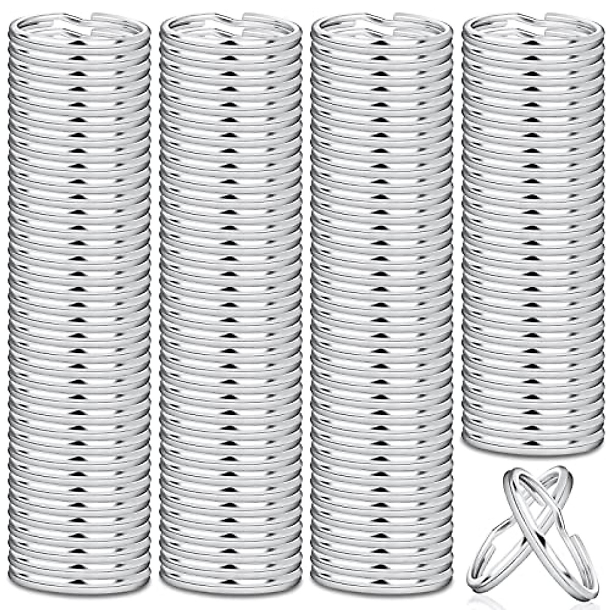 Paxcoo 100 Pack Keyrings, Split Key Rings Bulk for Keychain and Crafts (1 Inch)