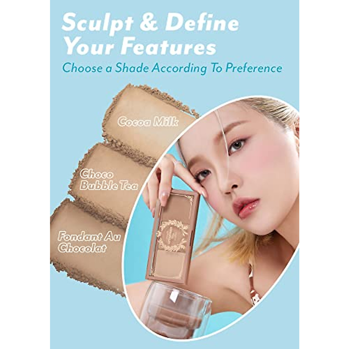 I'm Meme Palette - Afternoon Tea Contour | Mother's Day, Gifts. Buildable Coverage, 3 Shades, Light to Medium, Frozen Choco, 0.4 Oz