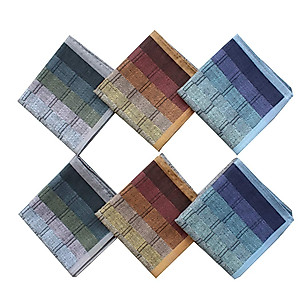 Mens Cotton Handkerchiefs Classic Hankies Assorted 3Pieces