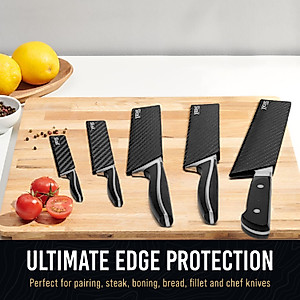 Knife Sheaths for Kitchen Knives 8"-12" Universal Knife Edge Guards Set | Knife Cover with Extra Strength | BPA-Free Knife Guards | Non-toxic and Food Safe (2 Pcs)
