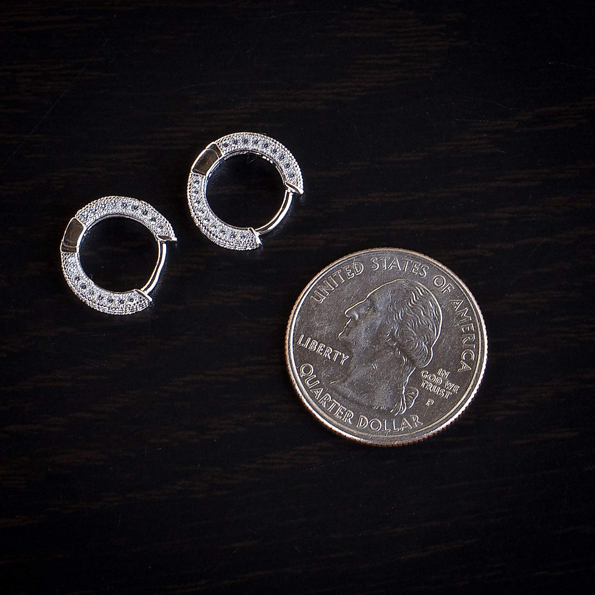 Small Iced CZ Bling Hoops with Cubic Zirconia 14K White Gold Plated 925 Sterling Silver Trendy Hip Hop 12mm Ice Out Huggie Hoop Earrings Jewelry Gifts for Men And Women