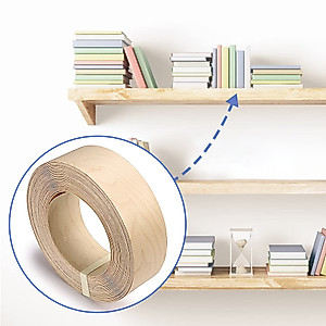 MOLIGOU Maple Wood Veneer Roll, 2”×50’ Plywood Edge Banding Strips, Flexible Veneer Edging with Adhesive Back