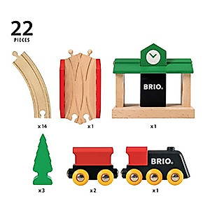 BRIO World - 33028 Classic Figure 8 Set - 22 Piece Wooden Toy Train Set with Accessories and Tracks | Enhances Creativity | Compatible Toys | FSC-Certified Wood | Perfect for Kids Age 2+