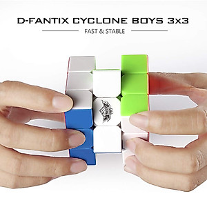 D-FantiX Cyclone Boys 3x3 Speed Cube Stickerless Magic Cube 3x3x3 Puzzles Toys (56mm)
