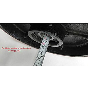 Pallet Jack/Truck Steering Wheels Set with Axle and Protective Caps (4 pcs) 7" x 2" with Bearings ID 20mm Poly Tread Red