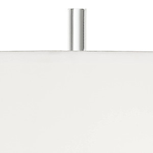 Possini Euro Design Cadence Modern Art Deco Style Column Table Lamp 30" Tall Chrome Silver Linear Clear Glass Rod White Drum Shade Decor for Living Room Bedroom House Bedside Nightstand Home Office