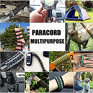 650lb Paracord/Parachute Cord - 9 Strand Paracord Rope - 100', 200' Spools of Parachute Cord, Type III Paracord for Camping, Hiking and Survival (Black, 100 Feet)