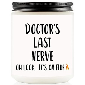 Thank You Doctor Gifts for Women Men, Doctor Appreciation Gifts, Funny Gifts for Doctor Retirement Birthday, Handmade Lavender Natural Soy Wax Candle Gifts for Doctor (7oz)