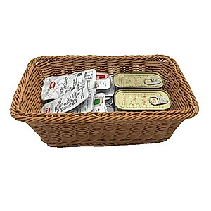 Teng Lang 12" Wicker Bread Basket, Woven Tabletop Food Fruit Vegetables Serving, Restaurant Serving Basket (12X8X4 inch)