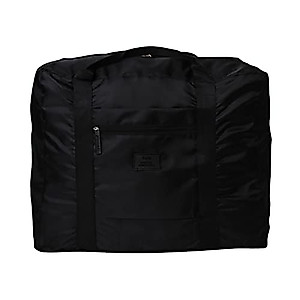 Clothes Storage Organizers Foldable Clothing Storage Bags -Sturdy Foldable Tote, Under Bed Storage, Travel Duffle Bag for Clothes, Quilts, Blankets, Pillows, Waterproof Durable Tote (Black, One Size)