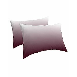 Edwiinsa Wine Red Ombre Pillow Covers King Standard Set of 2 20x36 Bed Pillow, White Modern Abstract Art Aesthetics Plush Soft Comfort for Hair/Skin Cooling Pillowcases with Envelop Closure