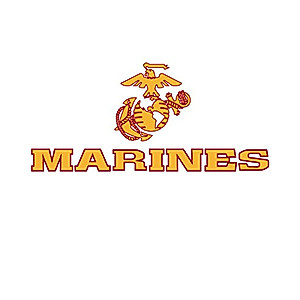 US Marines Two Tone Logo Graphic Long Sleeve Officially Licensed T Shirt Navy Large