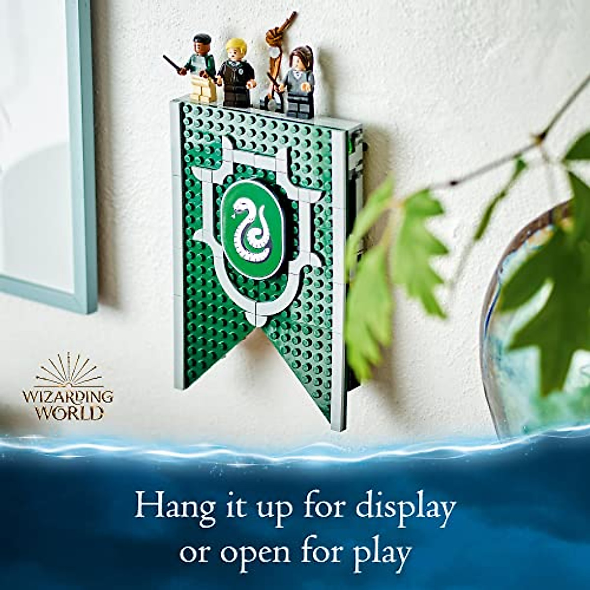 LEGO Harry Potter Slytherin House Banner Building Set 76410 - Hogwarts Castle Common Room Toy or Wall Display, Collectible Harry Potter Gift Idea for Boys, Girls and Kids with Draco Malfoy Minifigure