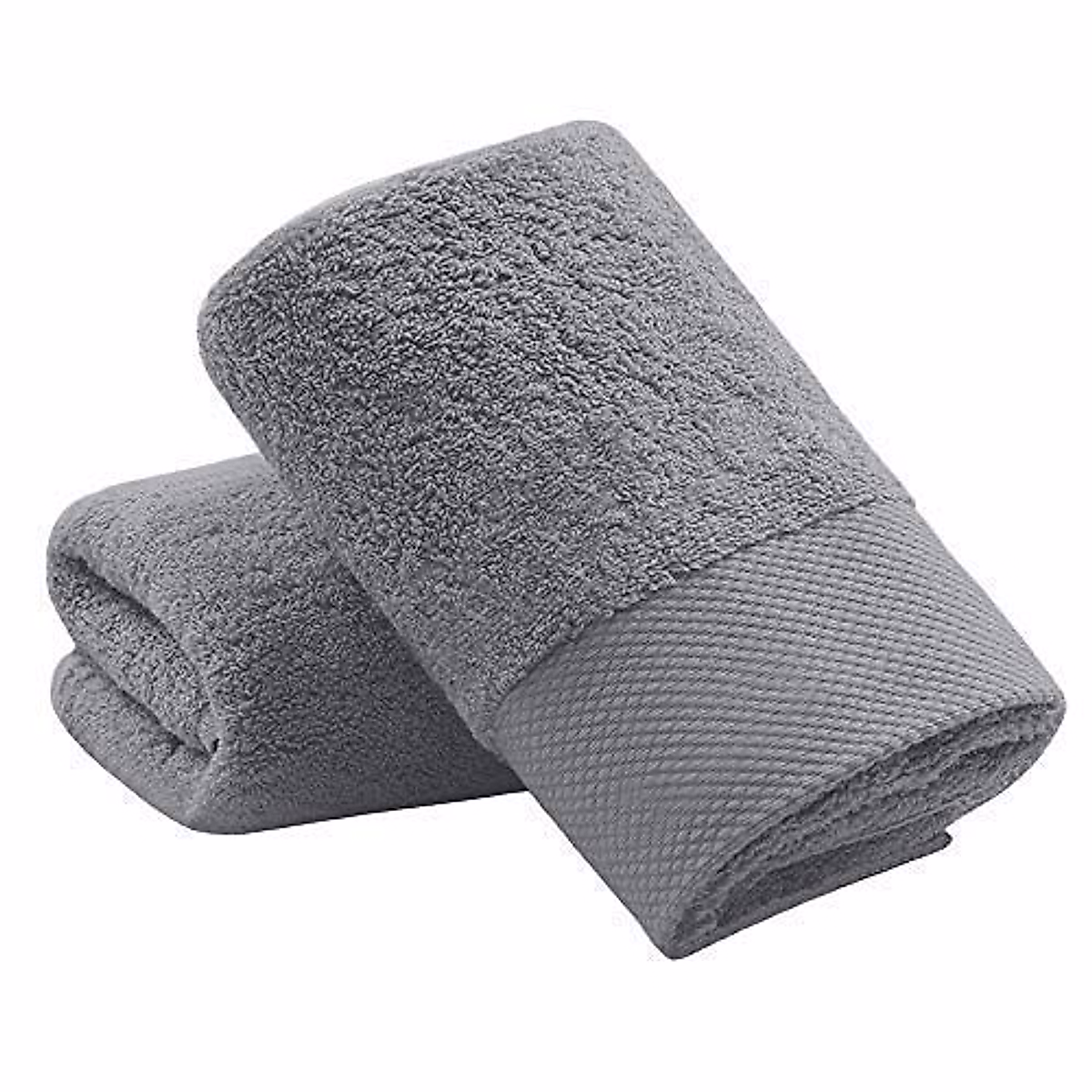 Lin Cotton Hand Towels, Soft & Highly Absorbent Hand Towel for Bathroom,Set of 2 Grey 14 x 30 Inch