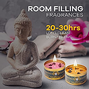 Scented Crystal Candles for Women Gift Set - Aromatherapy Candles with Crystals Inside - Meditation Candles - Clean and Slow Healing Candles - Fancy Candles for Birthday or Any Occasion - 4 Pack