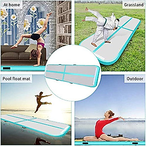 Toppay Tumbling Air Track Inflatable Gym Mat Training Air Floor (Green, 4Mx1Mx0.1M)